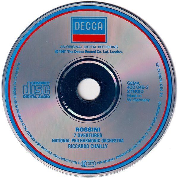 Giacchino Rossini - 7 Ouvertures - Riccardo Chailly [DECCA] (D'occasion ...