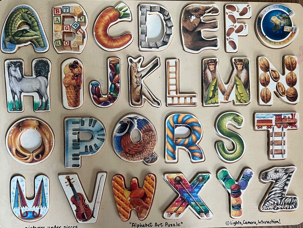Wunderschönes Alphabet Art Puzzle Holz in Englisch | Kaufen auf Ricardo