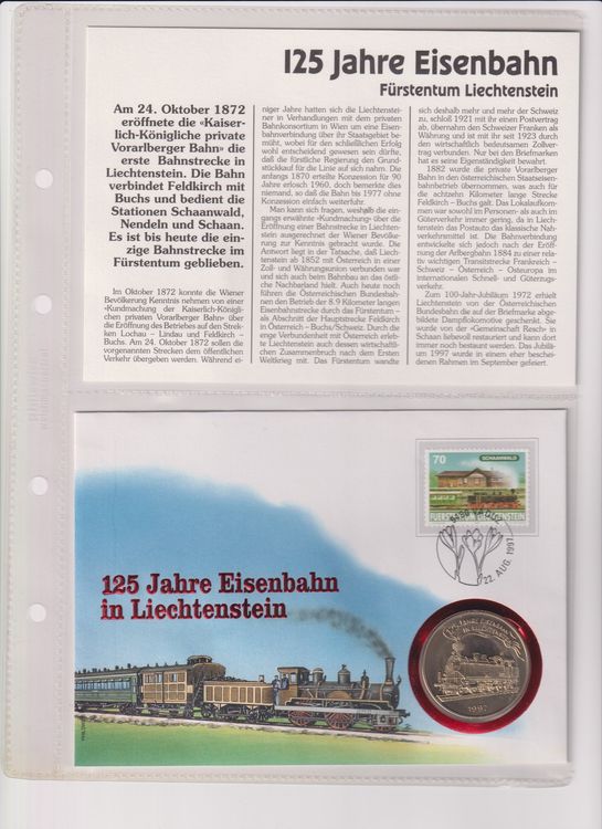 125 Jahre Eisenbahn in Liechtenstein 1872 – 1997 (Gebraucht) in Birsfelden für CHF 5 – mit ...