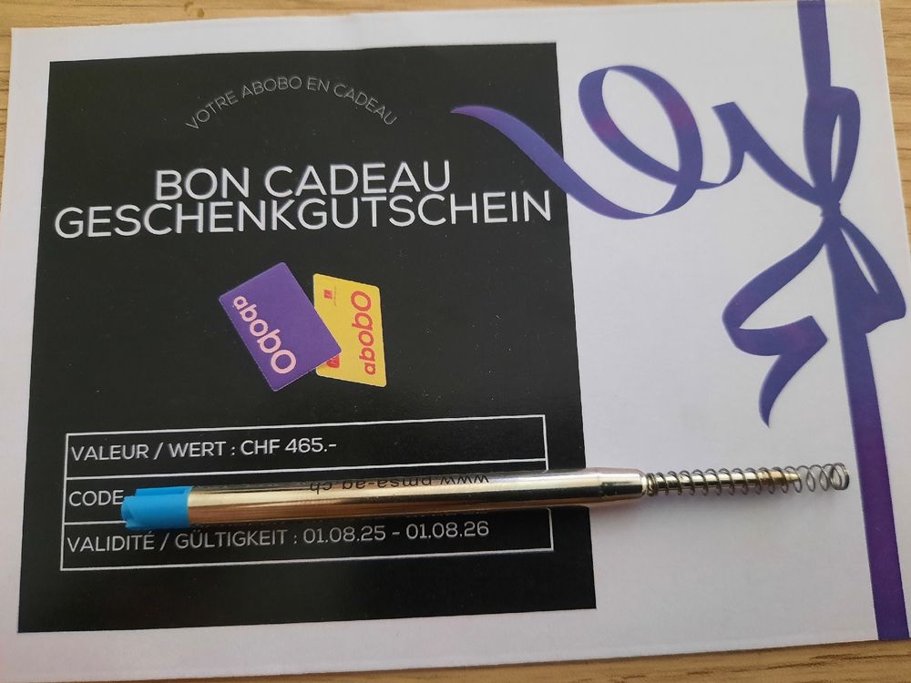 ABOBO bon cadeau valeur Fr. 465.- Geschenkgutschein abobo (Neu und ...