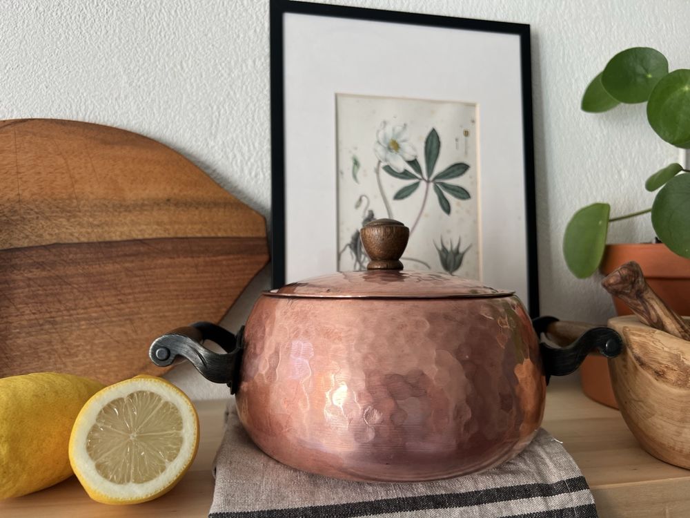 hammered Copper Pot with Lid Made in Switzerland by Stöckli (Gebraucht ...