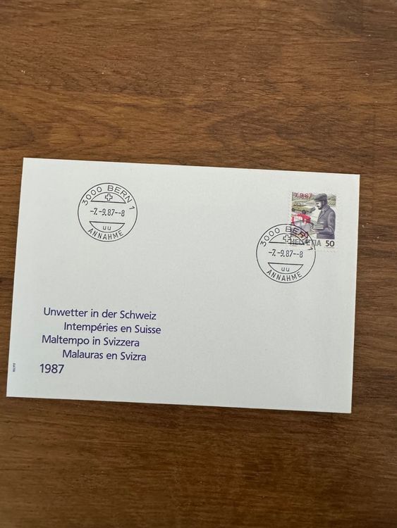 CH Ersttagsbrief 1987, Unwetter Schweiz (Neu (gemäss Beschreibung)) in Winterthur für CHF 0.6 ...