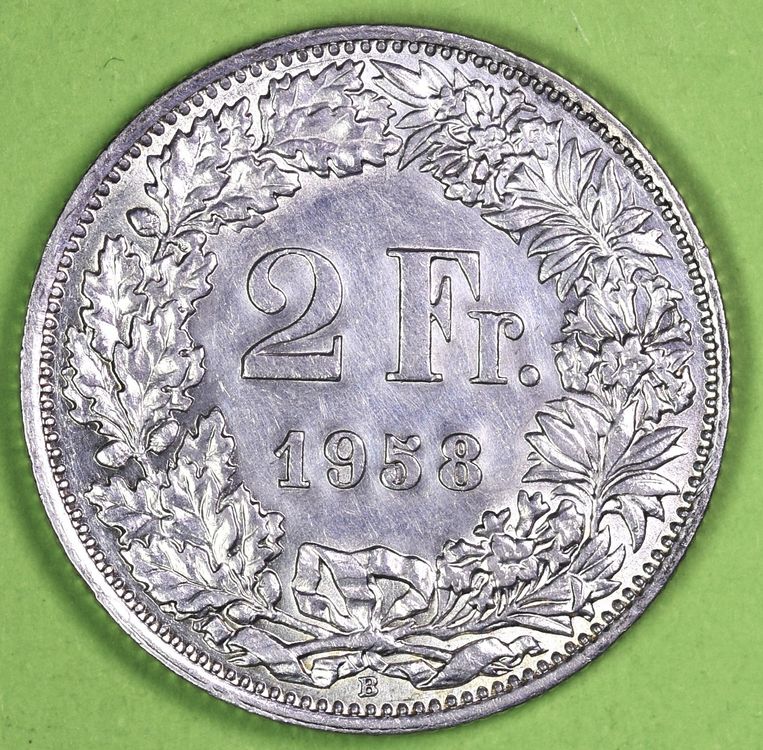 1958 / FR. 2.00 - MÜNZE, natürlich noch in SILBER ! (Gebraucht) in Luzern für CHF 6 – mit ...