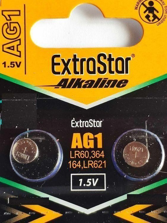 Duo-Pack AG1 BATTERY / compatible LR621 / AG 1 / 364 / SR60 (Neu und ...