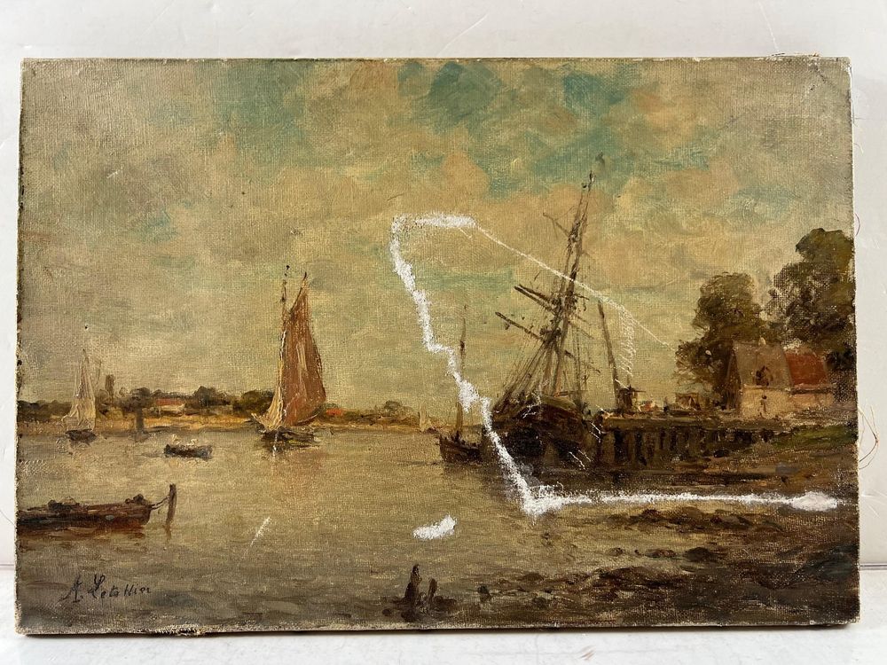 Antike Boote auf der Meer Gemälde Signiert. (Gebraucht) in Neuhausen am Rheinfall für CHF 45 ...