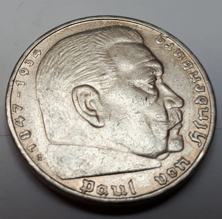 Dt. Reich 1935, 5 Reichsmark Silber (Gebraucht) in Untersiggenthal für ...
