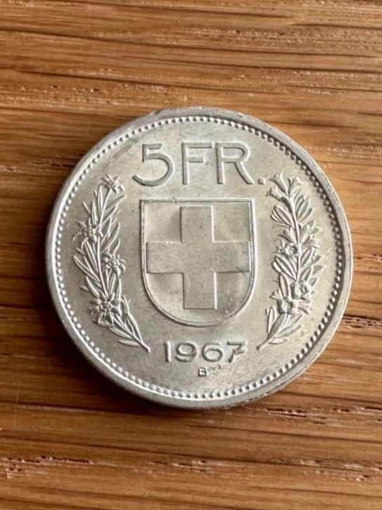5 Franken 1967 B - Silbermünze - Top Zustand (Gebraucht) in Niederglatt ZH für CHF 6 – mit ...
