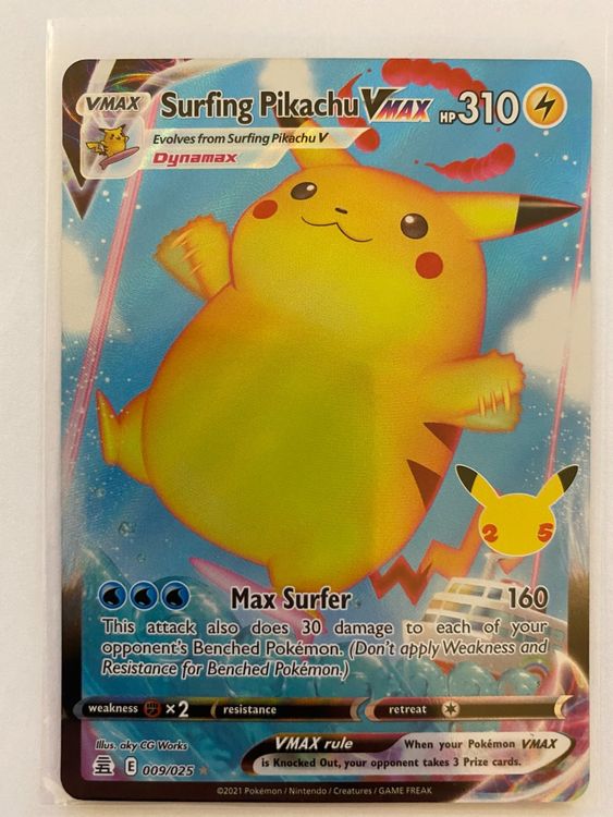 Pokemon Surfing Pikachu VMax 009/025 Celebrations EN (Neu (gemäss ...