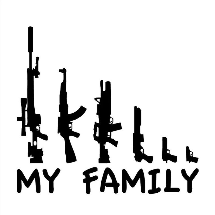 Waffen Sticker(my Family) mit verschiedenen Waffen fürs Aut (Neu und ...
