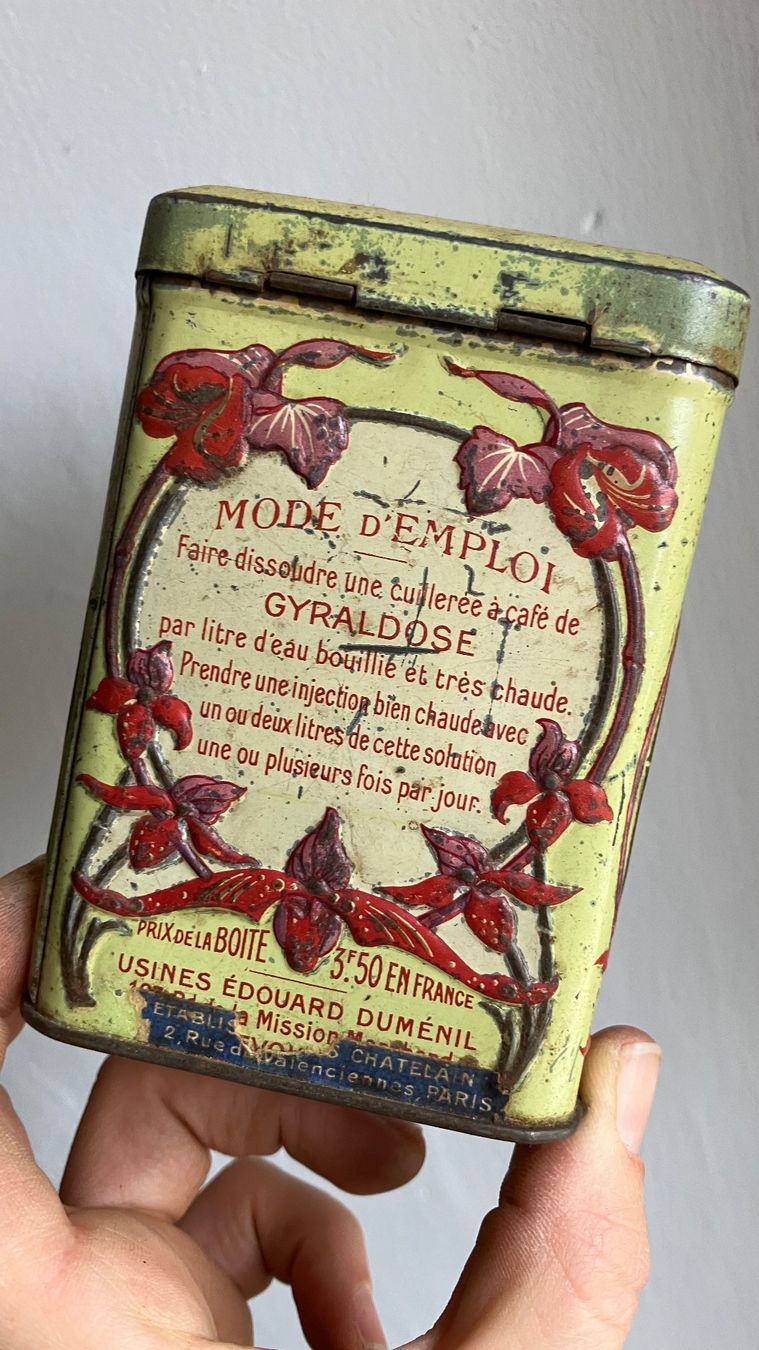 Blechdose Boite Gyraldose médecine médicament ancien vintage (D ...
