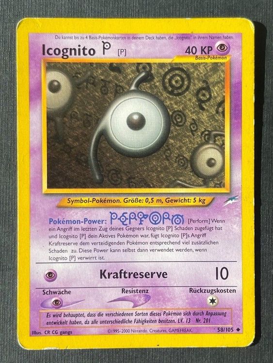 Icognito [P] 58/105 Pokémon Neo Destiny (Neu (gemäss Beschreibung)) in ...