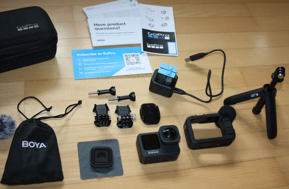 GoPro Hero 9 Black–Komplett-Set mit Media Mod, Max Lens, uvm (Gebraucht ...