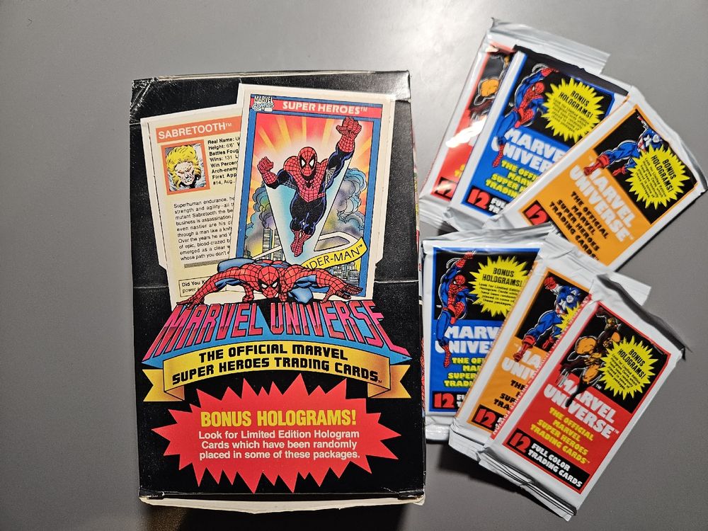 Marvel Universe Trading Cards 1990 6x Booster & Display Box (Neu ...