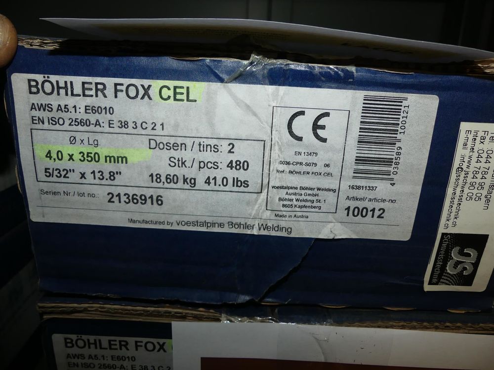 083) 240 x Böhler FOX CEL Stabelektroden (Neu (gemäss Beschreibung)) in ...