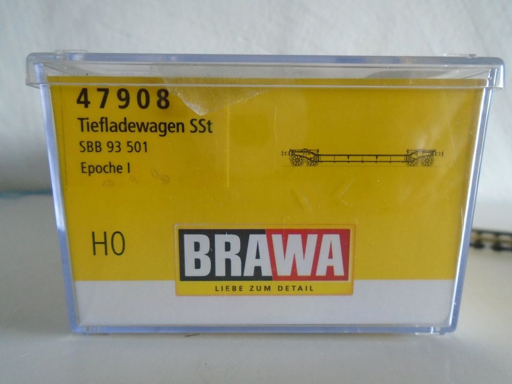 Brawa H0: SBB-Tiefladewagen SSt "Escher Wyss", 47908, m. OVP (D ...