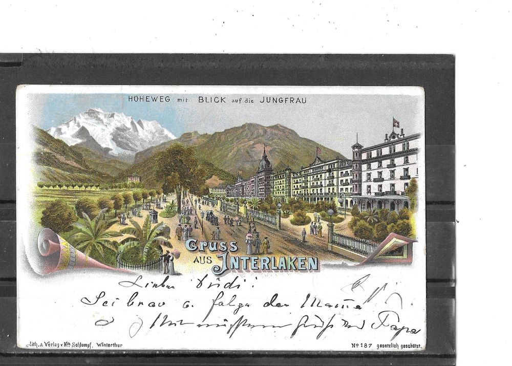 BE Gruss aus Interlaken 1899 (Litho Hch.Schlumpf No.187) (Gebraucht) in Schocherswil für CHF 6 ...