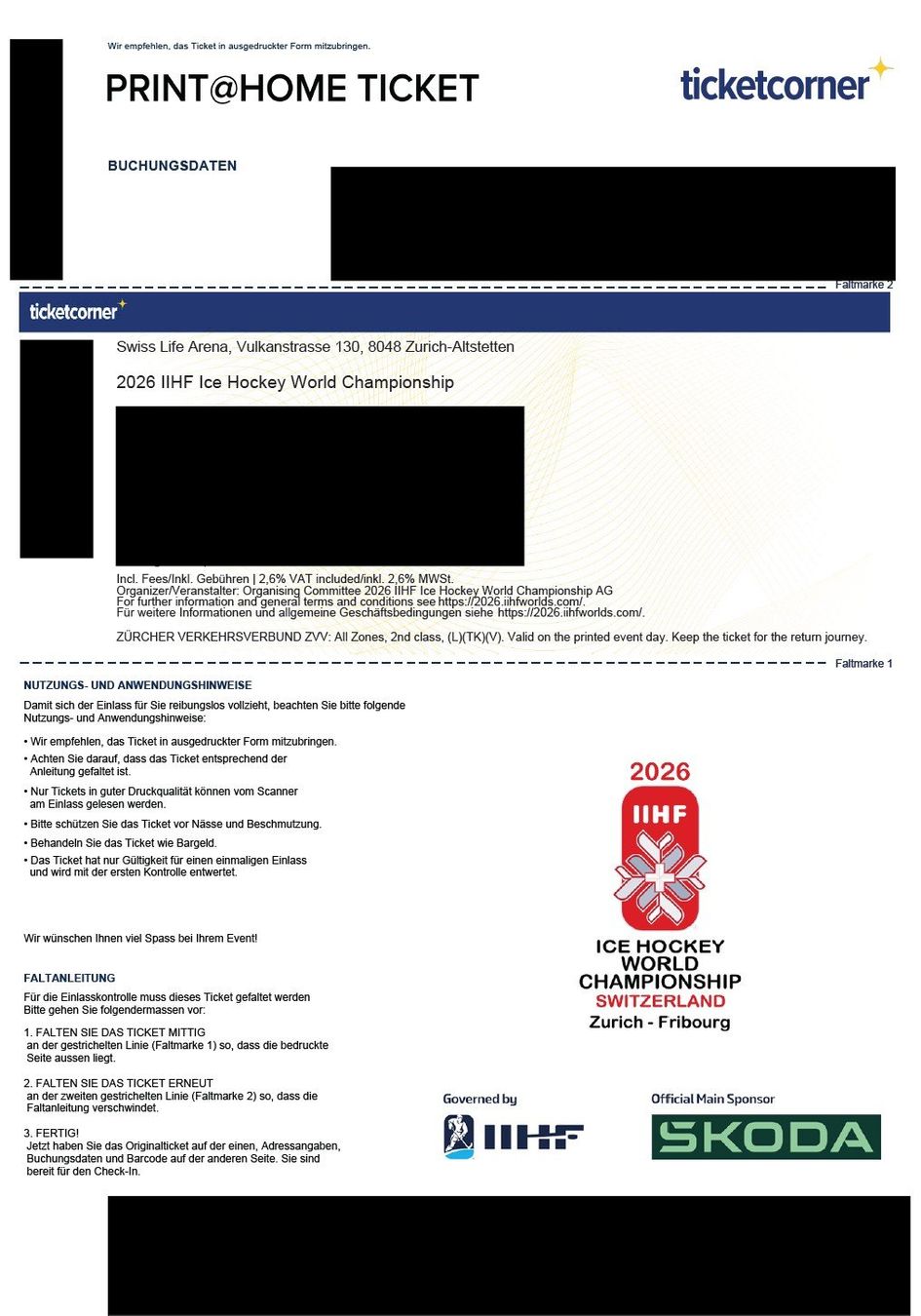 2x Tickets Finnland vs. Deutschland IIHF Eishockey WM 2026 (Neu und ...