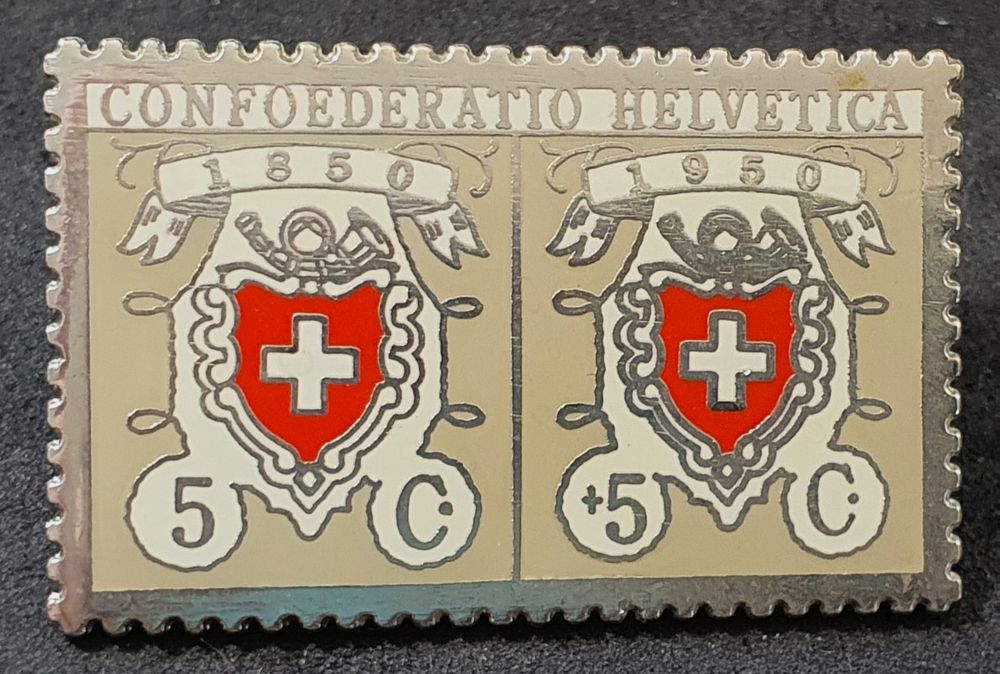 V017 - Pin Confoederatio Helvetica 1850 5 cent Briefmarke (Gebraucht ...