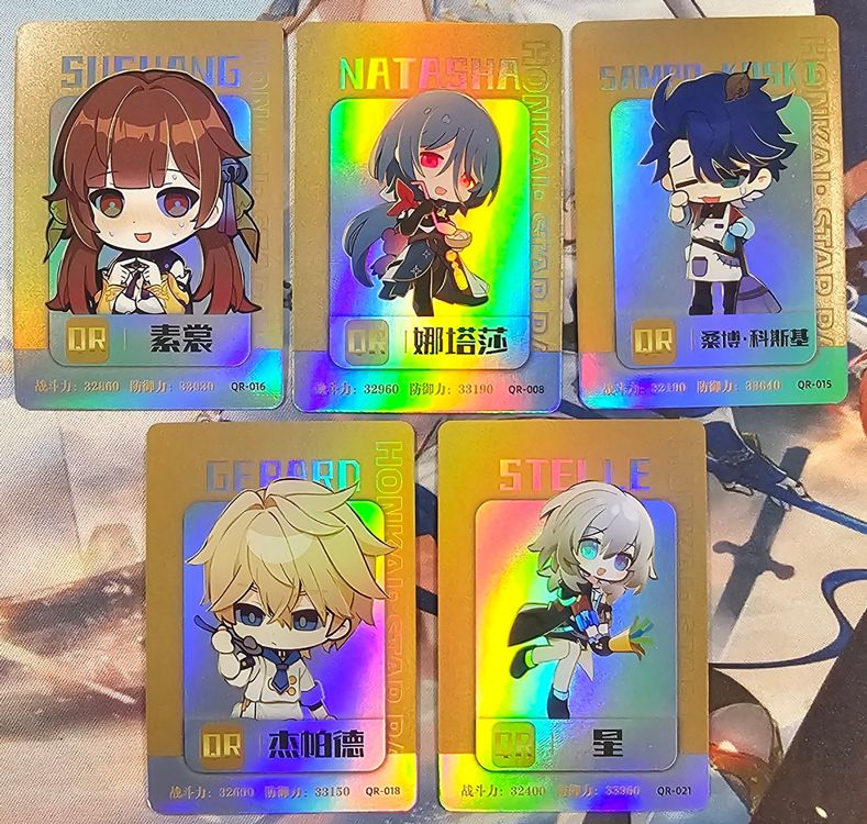 Honkai Star Rail TCG - Set of 4 cards QR Holo (Neu (gemäss Beschreibung ...