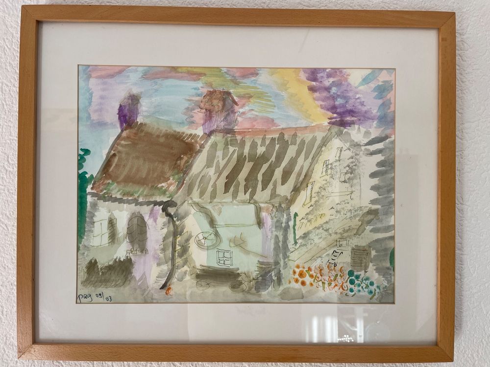 Aquarell "Haus", gerahmt, signiert (Gebraucht) in Plasselb für CHF 23 – mit Lieferung auf ...