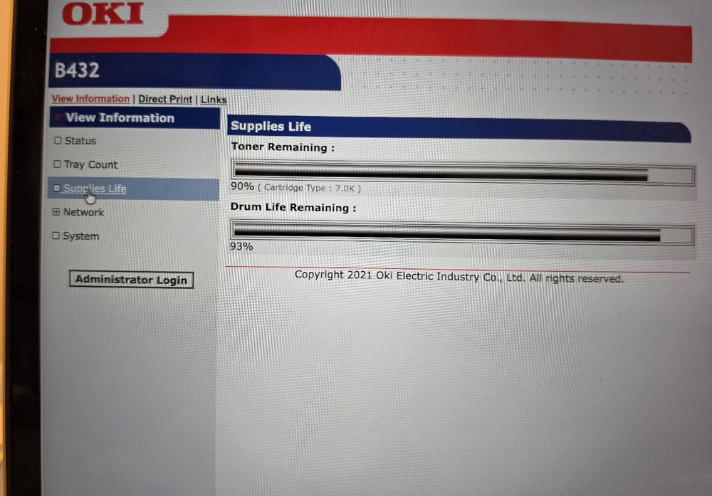 OKI B432dn Laser, Schwarz-Weiss, inkl. WLAN (Gebraucht) in Henggart für ...