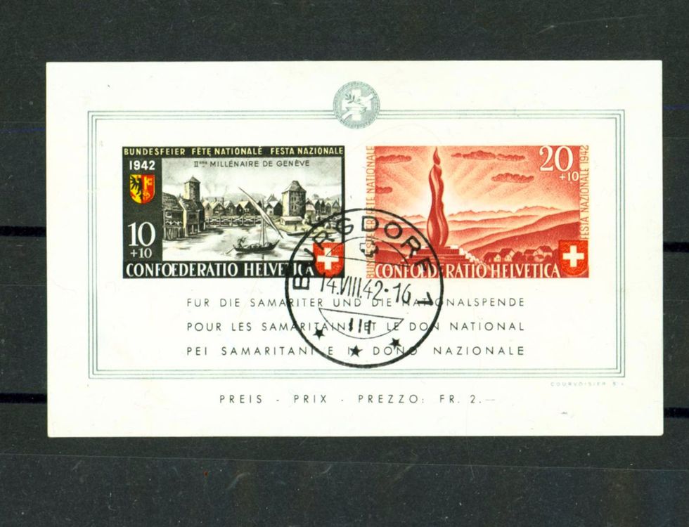 Pro Patria Block 1942 Burgdorf 14.VIII,42 (Q904) | Kaufen auf Ricardo
