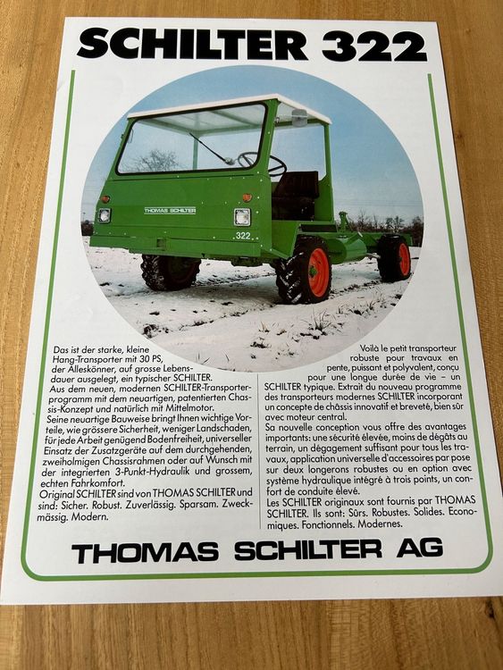 Originaler Thomas Schilter 322 Prospekt (Gebraucht) in Lienz für CHF 20 ...