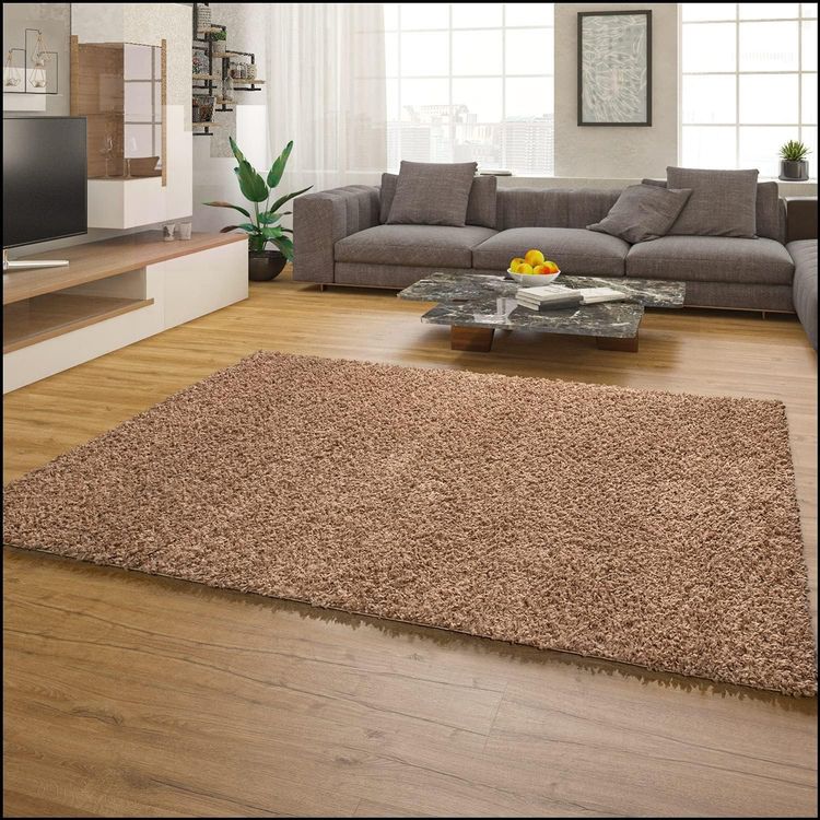 XXL Grösse! 190x280 Teppich Hochflor Shaggy Flauschig Beige (Neu und ...
