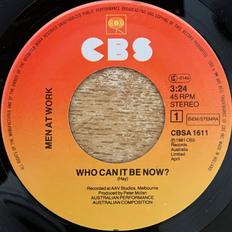 MEN AT WORK - WHO CAN IT BE NOW ? | Kaufen auf Ricardo