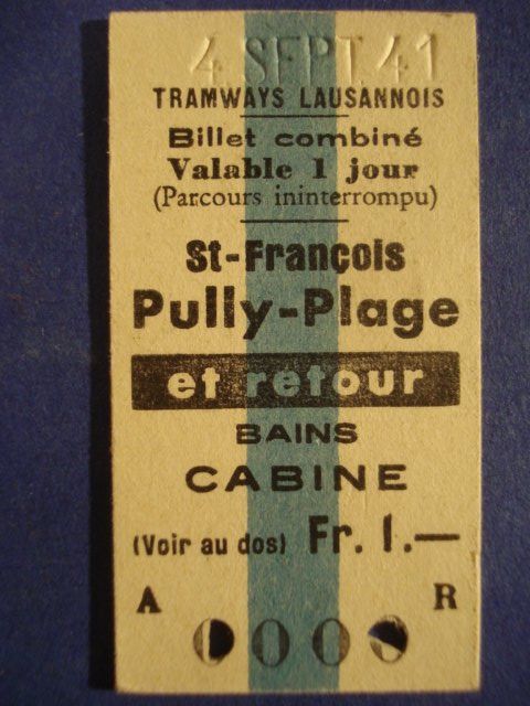 TRAMWAYS LAUSANNOIS - 4.9.1941 - St.FRANCOIS - PULLY-PLAGE | Kaufen auf ...