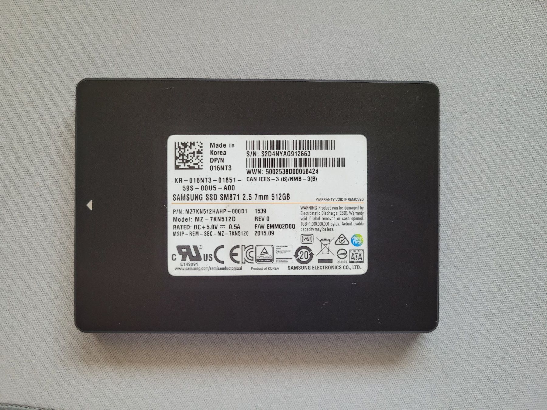 Samsung SSD 512GB 2.5 Zoll SATA (Gebraucht) in Unterengstringen für CHF ...