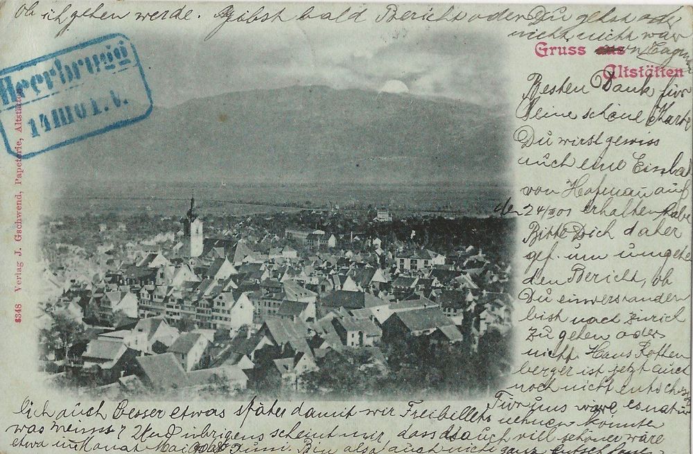 Gruss aus Altstätten,1901, Bahnstempel Heerbrugg (Gebraucht) in Frauenfeld für CHF 9 – mit ...
