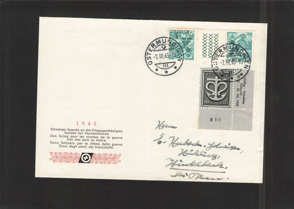 Kehrdruck mit Zwischensteg,Spende an die Kriegsgeschädigten (Gebraucht) in Reichenburg für CHF ...