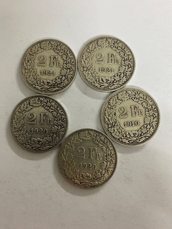 5 Stk 2.- über 100 Jahre Alt Silber (58) | Kaufen auf Ricardo