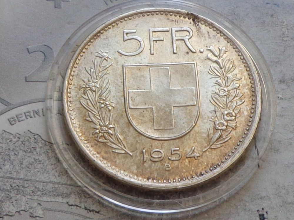 5 Fr. 1954 B - Unzirkuliert (Gebraucht) in Pully für CHF 9 – mit Lieferung auf Ricardo kaufen