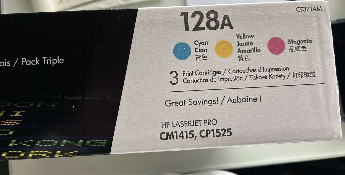 HP 128A Original Druckerpatronen Tri-Pack, NEU & OVP! (Neu und ...