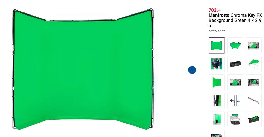 Manfrotto Chroma Key FX Background Green screen 4 x 2.9 m (Gebraucht ...