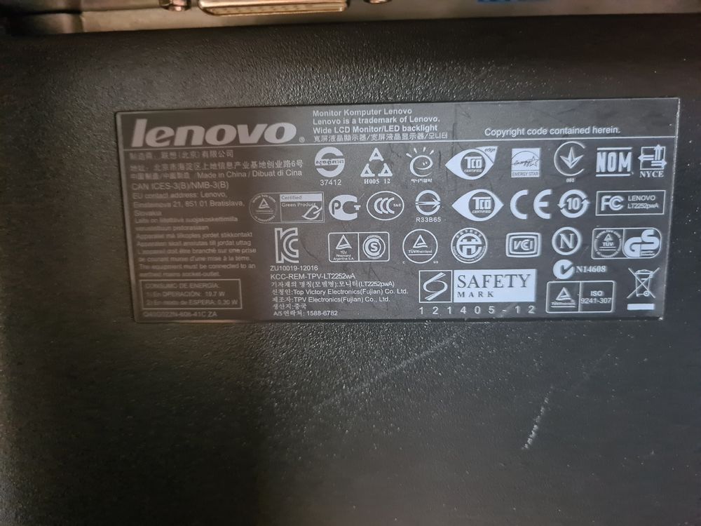 Lenovo Monitor ThinkVision LT2252 Wide, gebraucht, Top! (Gebraucht) in ...