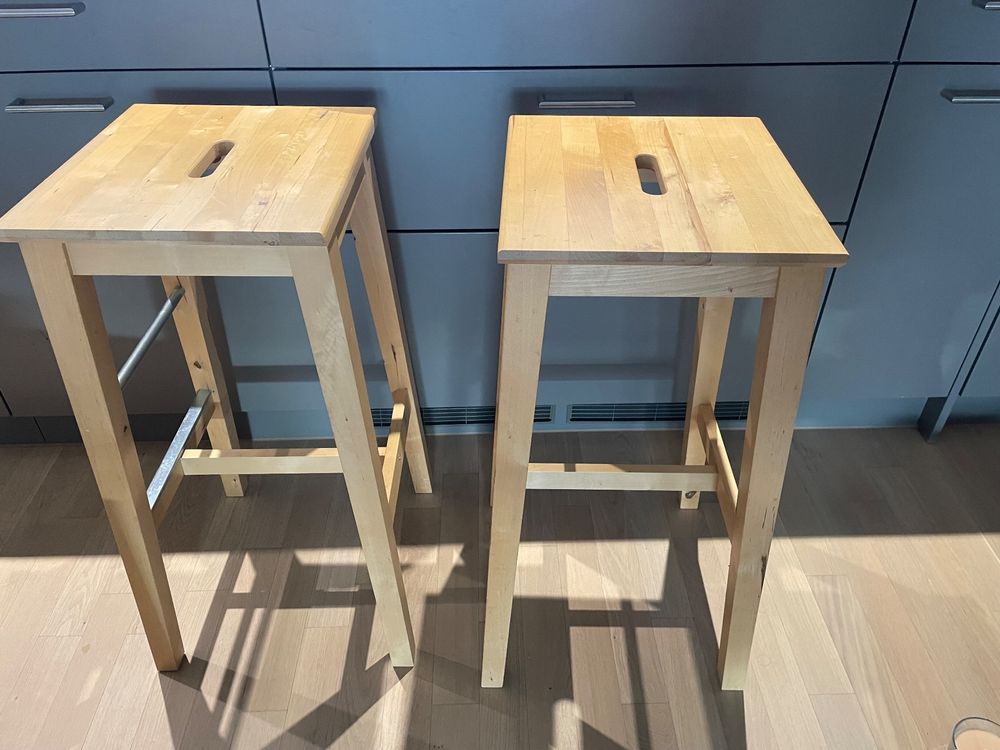2 Holz-Barhocker | Kaufen auf Ricardo