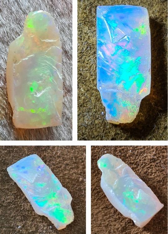 Echter Opal Stein weiss Milk Opal roh länglich 18 x 6 mm (Neu (gemäss ...