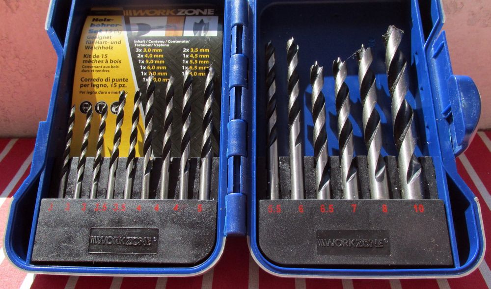 Workzone Holzbohrer-Set, 15-teilig, neuwertig im Koffer | Kaufen auf Ricardo