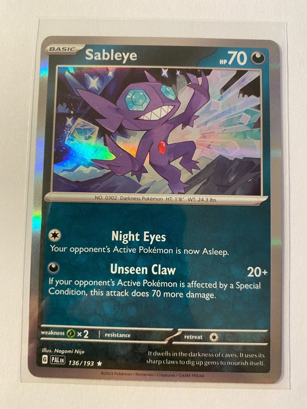 Pokemon Sableye 136/193 Holo Paldea Evolved EN (Neu (gemäss ...