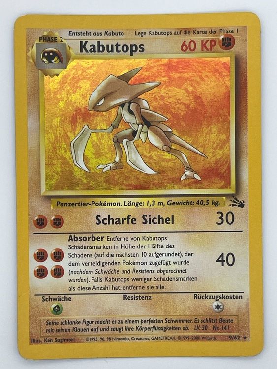 Kabutops 9/62 Holo Rare Pokémon Fossil | Kaufen auf Ricardo