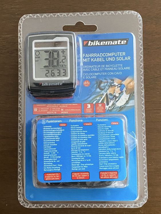 bikemate Fahrradcomputer mit Kabel und Solar, neu (Neu und ...