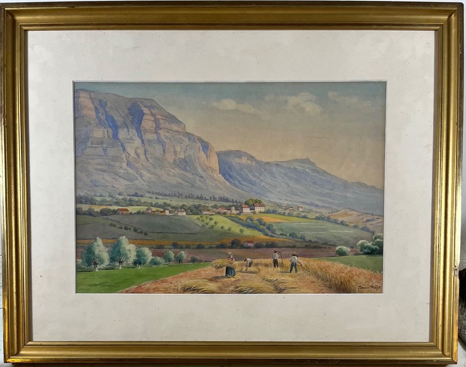 Jean Wolf - Aquarell von Feldarbeitern (Gebraucht) in Root für CHF 24 ...