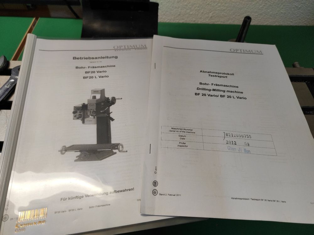 Optimum BF20 L Vario Bohr-Fräsmaschine | Kaufen auf Ricardo