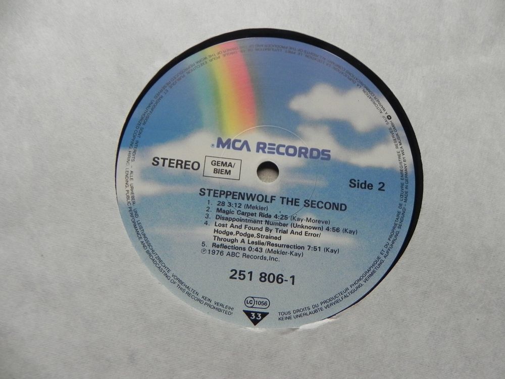 LP Rock Blues Band Steppenwolf NA. 1976 ? / 1985 The Second (Gebraucht ...