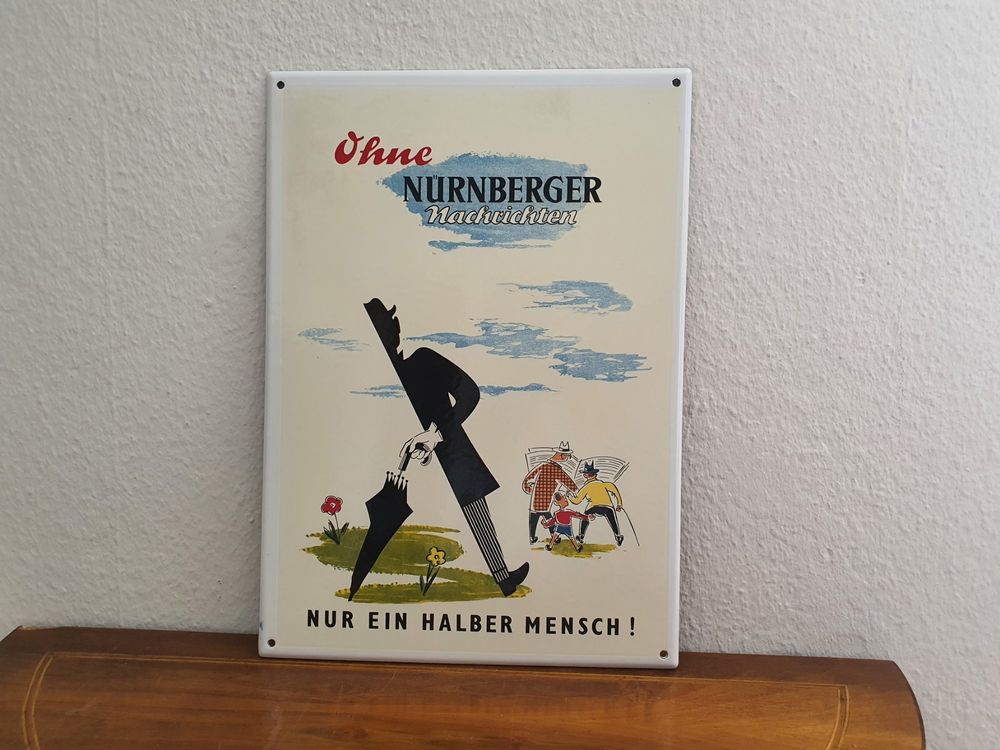 Emailschild Nürnberger Zeitung Emaille Schild Reklame Retro (Neu ...