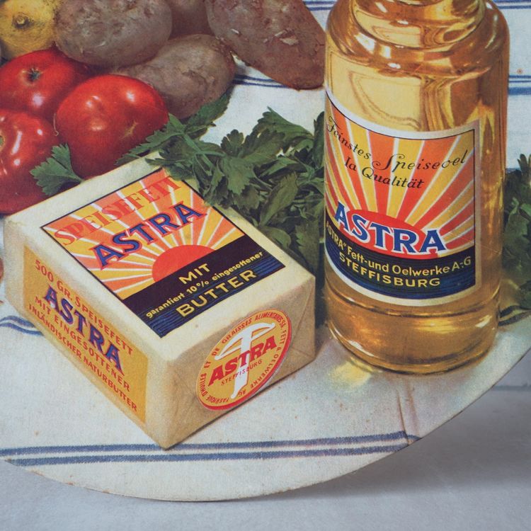 ASTRA BUTTER SPEISEOEL - Kartonwerbung ca. 1950 | Kaufen auf Ricardo