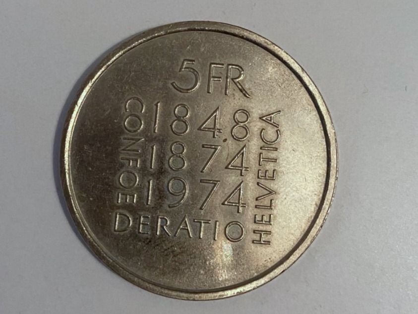 Pièce 5 francs commémorative 1848/1874/1974 | Kaufen auf Ricardo